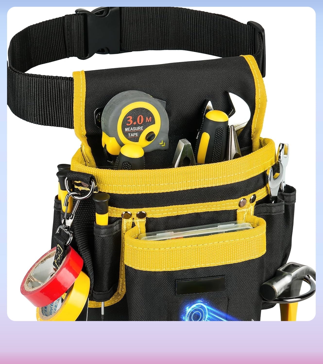 Tool Belt,Magnetic Tool Pouch,14-Pockets Tool Belts for Men,Detachable ...