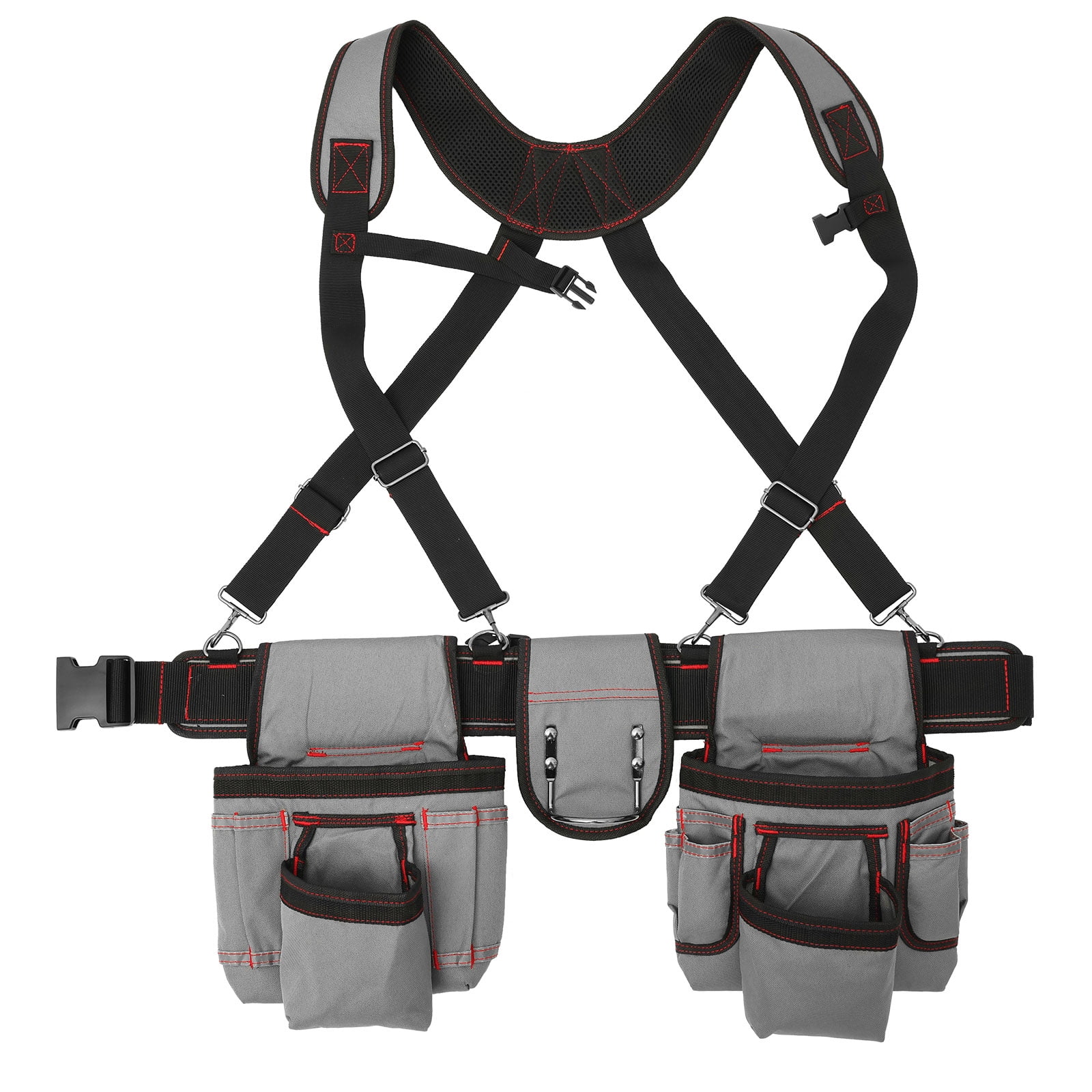 Tool Belt with Suspenders Multi Pockets Adjustable Tool Belt Bags Heavy ...