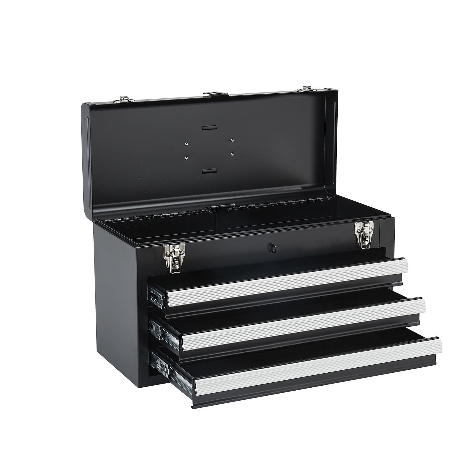 Tool Box 20.5-inch Portable Metal Tool Box with 3 Drawers Tool ...