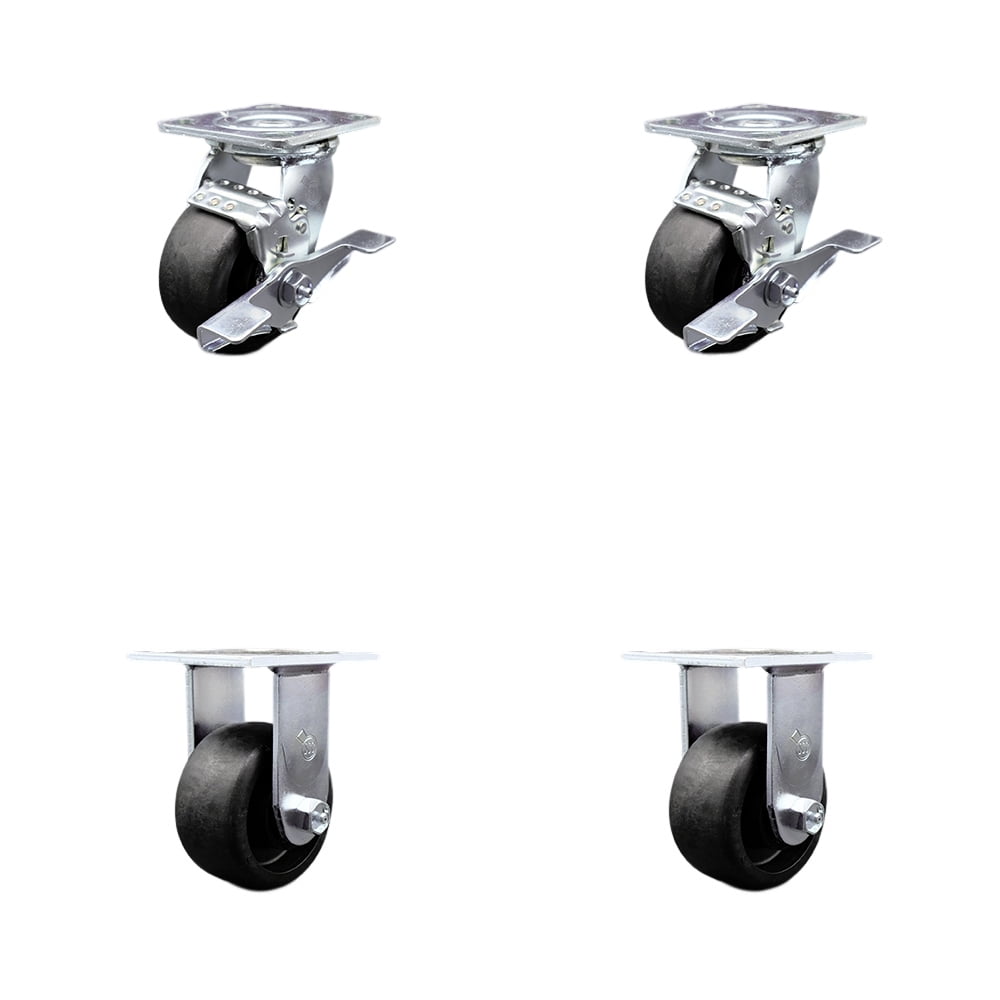 Tool Box Caster Wheel Set – 4 Inch Glass Filled Nylon Swivel Casters ...