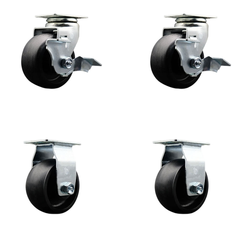 Tool Box Caster Wheel Set – 4 Inch Glass Filled Nylon Swivel Casters ...