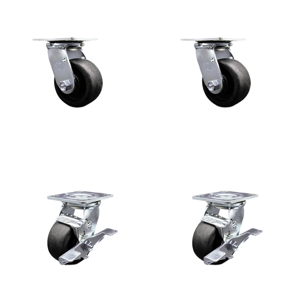 Tool Box Caster Wheel Set – 4 Inch Glass Filled Nylon Swivel Casters ...