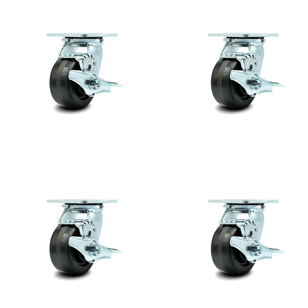 Tool Box Caster Wheel Set – 4 Inch Phenolic Swivel Casters – SCC ...
