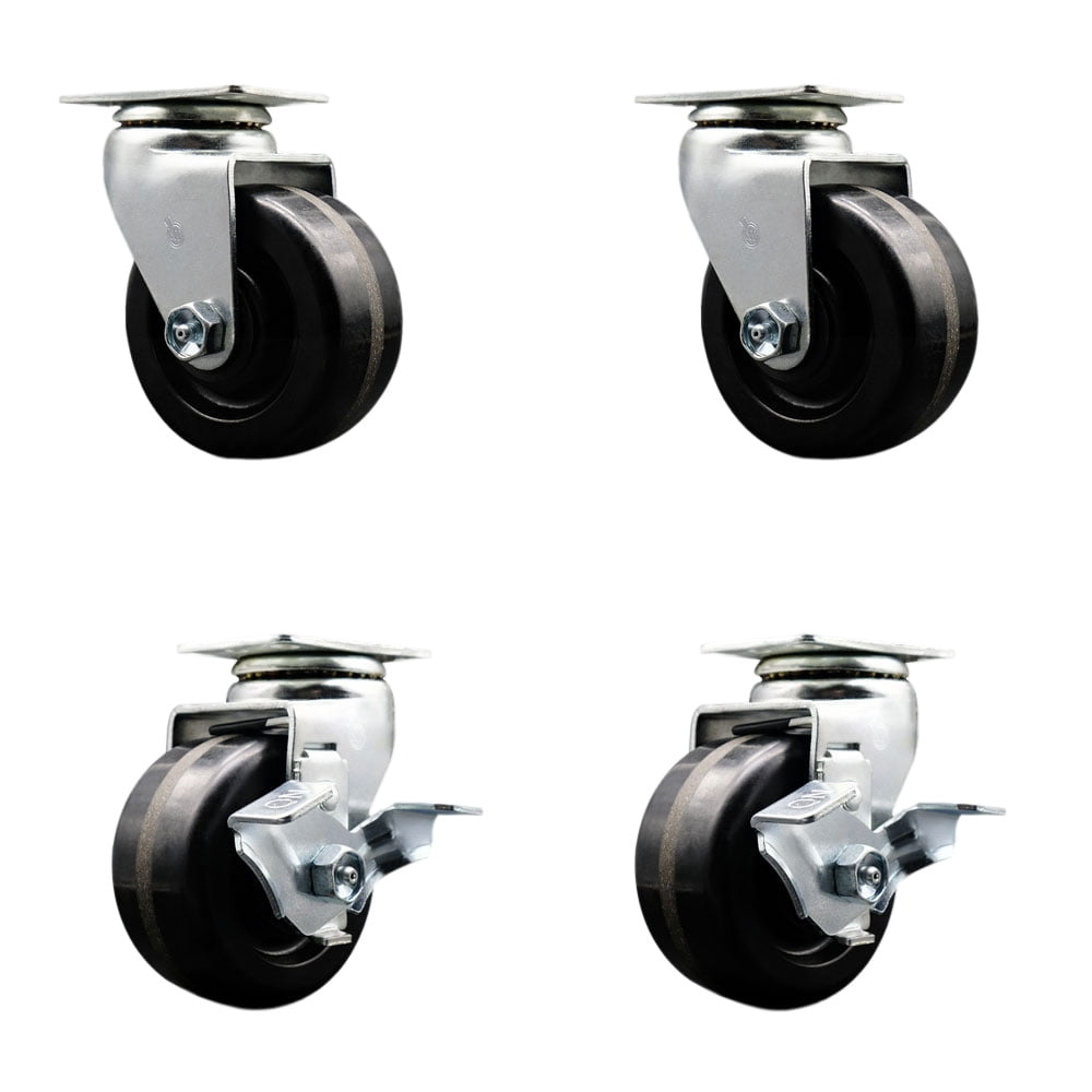 Tool Box Caster Wheel Set – 4 Inch Phenolic Swivel Casters – SCC ...