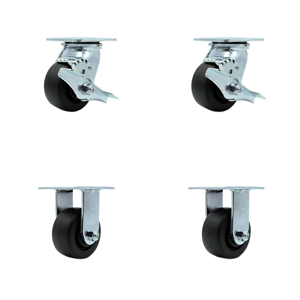Tool Box Caster Wheel Set – 4 Inch Polyolefin Swivel Casters – SCC ...
