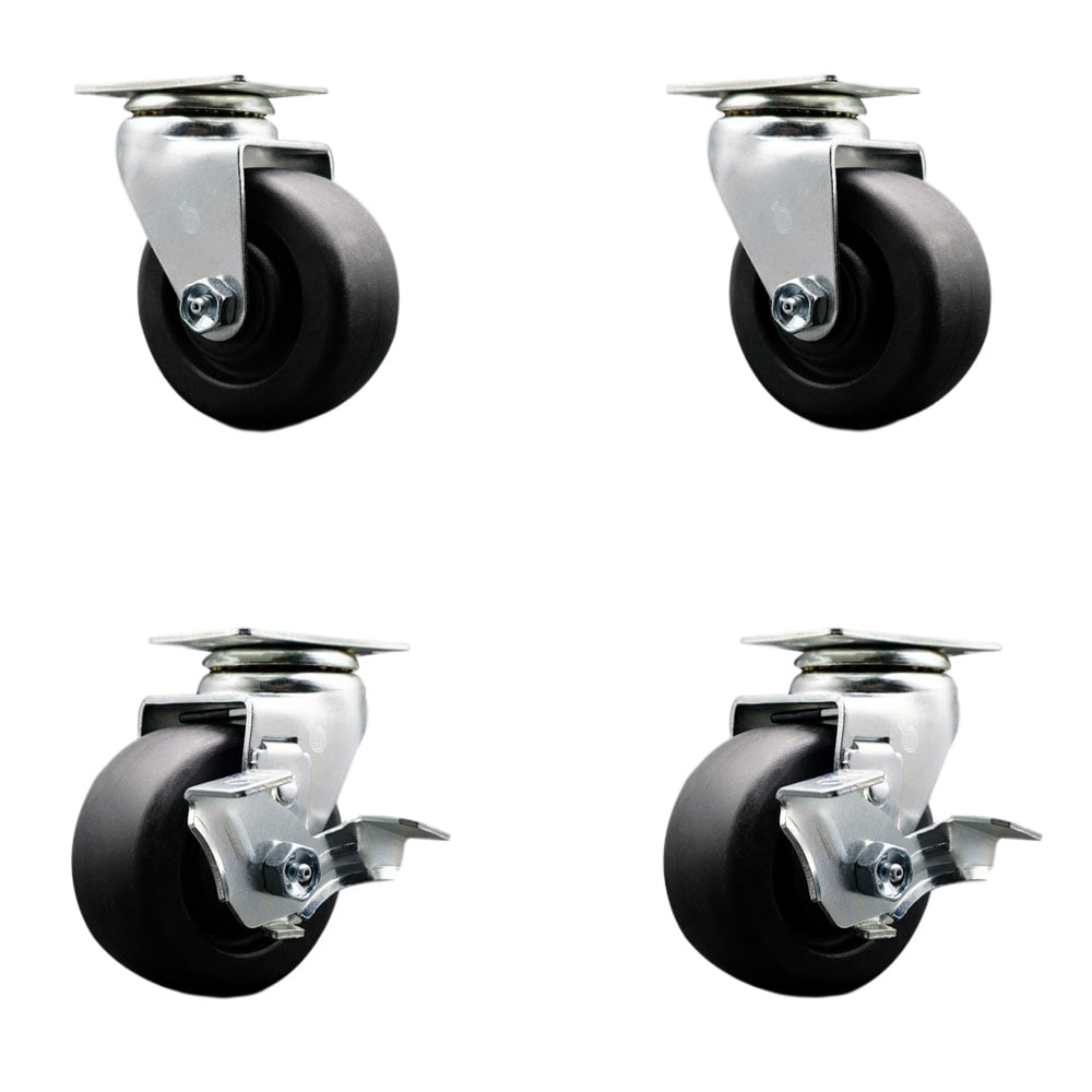 Tool Box Caster Wheel Set – 4 Inch Polyolefin Swivel Casters – SCC ...