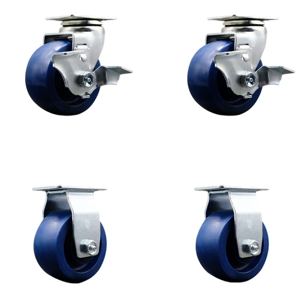 Tool Box Caster Wheel Set – 4 Inch Solid Polyurethane Swivel Casters ...