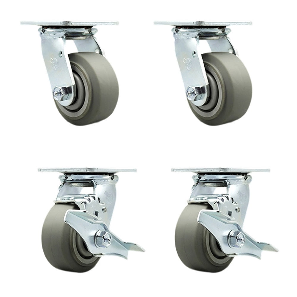 Tool Box Caster Wheel Set – 4 Inch Thermoplastic Rubber Swivel Casters ...