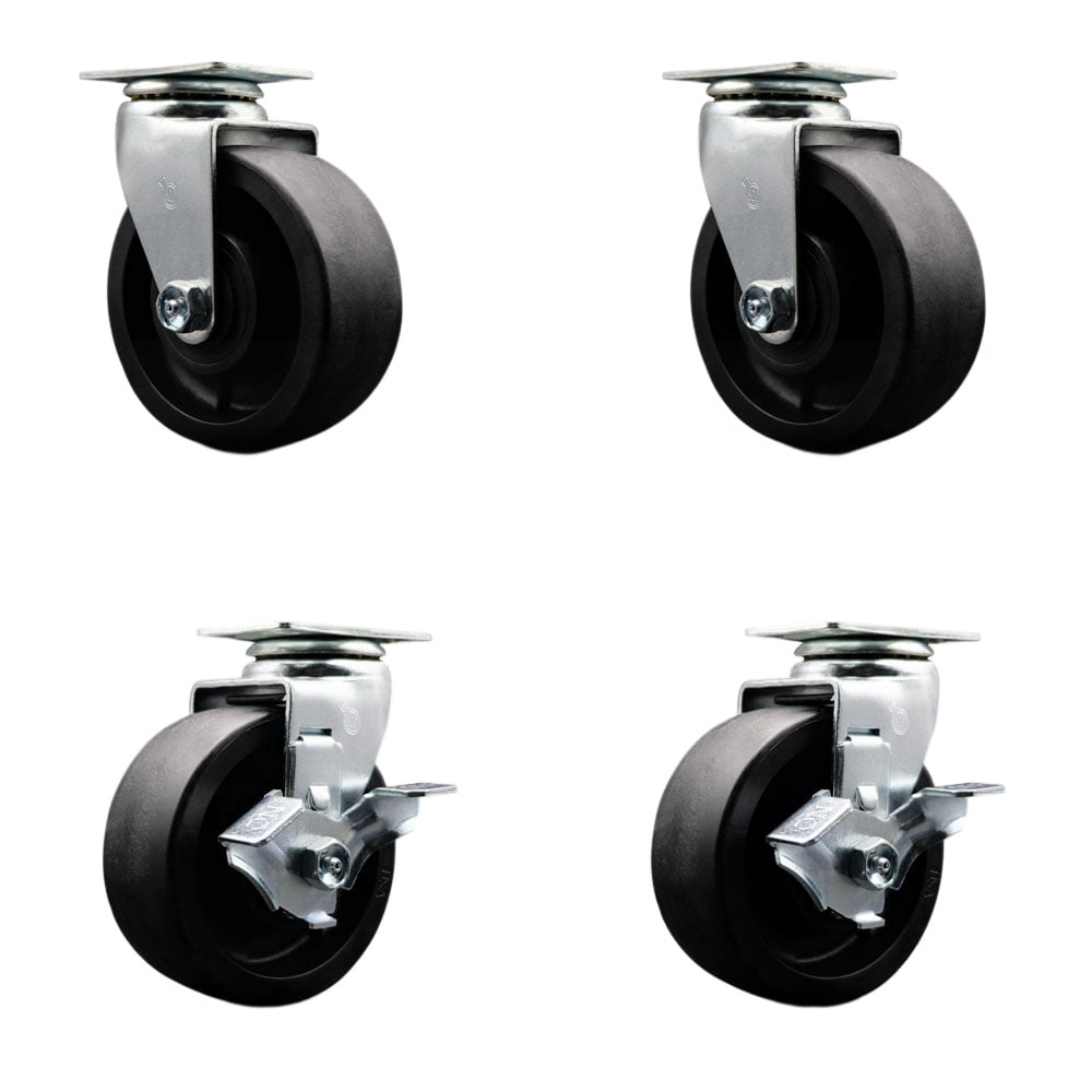 Tool Box Caster Wheel Set – 5 Inch Glass Filled Nylon Swivel Casters ...
