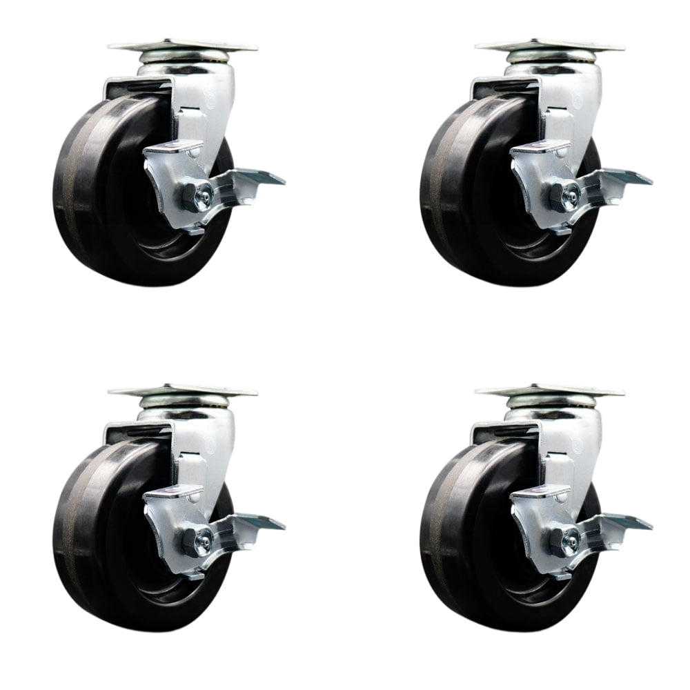 Tool Box Caster Wheel Set – 5 Inch Phenolic Swivel Casters – SCC ...
