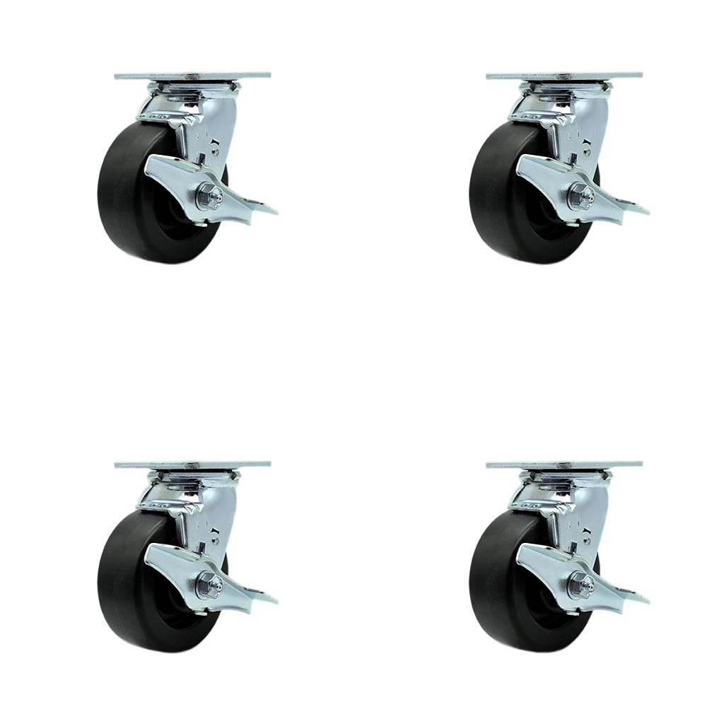 Tool Box Caster Wheel Set – 5 Inch Polyolefin Swivel Casters – SCC ...