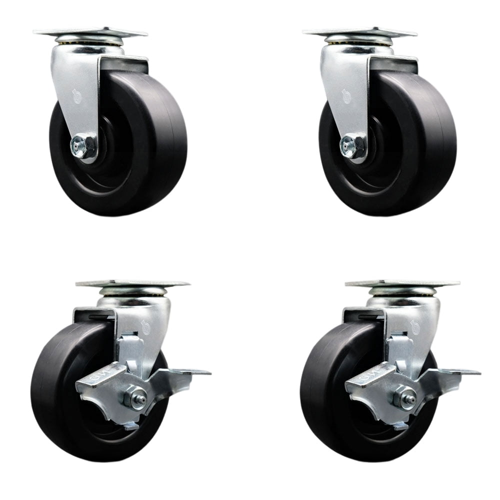 Tool Box Caster Wheel Set – 5 Inch Polyolefin Swivel Casters – SCC ...