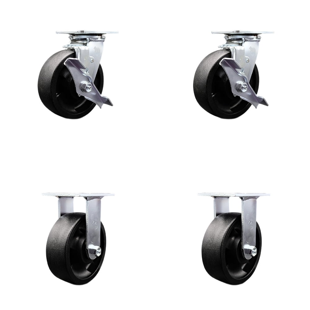 Tool Box Caster Wheel Set – 6 Inch Glass Filled Nylon Swivel Casters ...