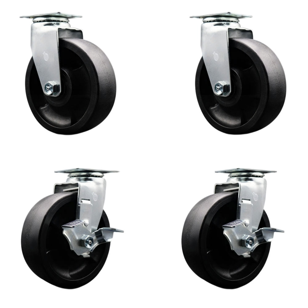Tool Box Caster Wheel Set – 6 Inch Glass Filled Nylon Swivel Casters ...