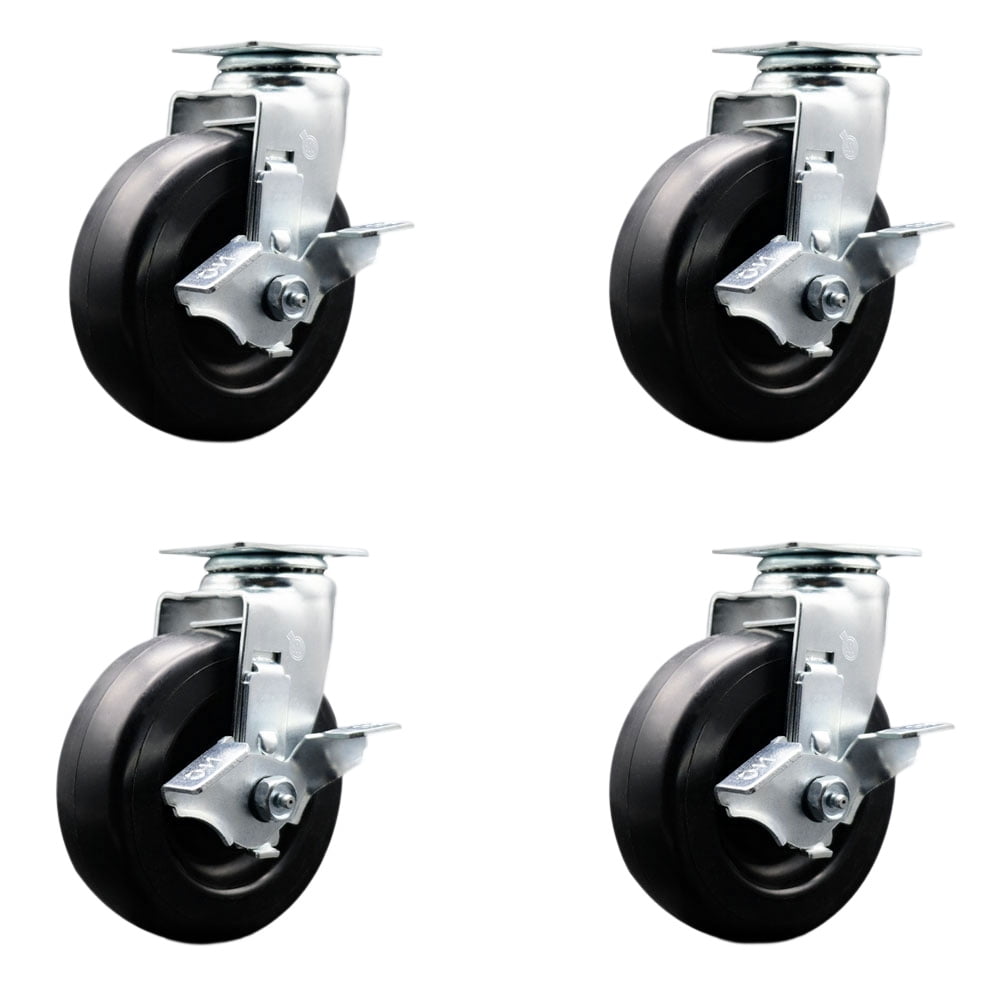Tool Box Caster Wheel Set – 6 Inch Polyolefin Swivel Casters – SCC ...