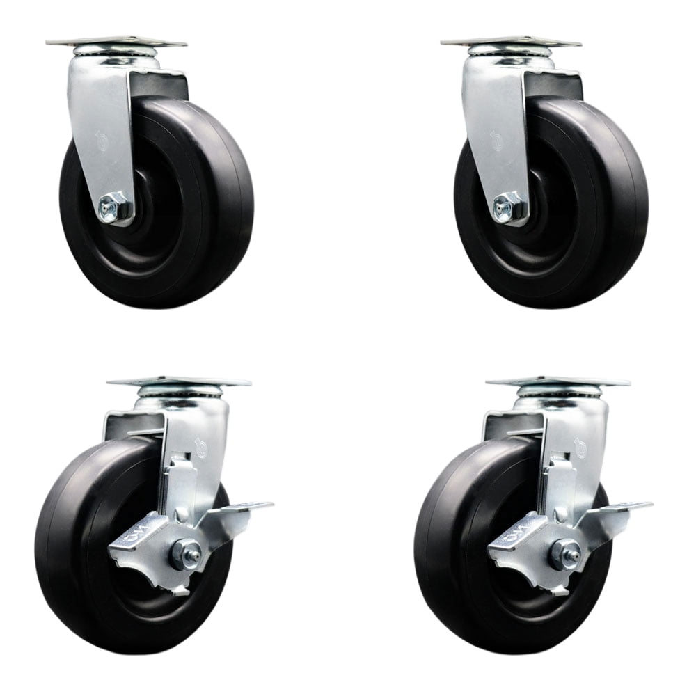 Tool Box Caster Wheel Set – 6 Inch Polyolefin Swivel Casters – SCC ...