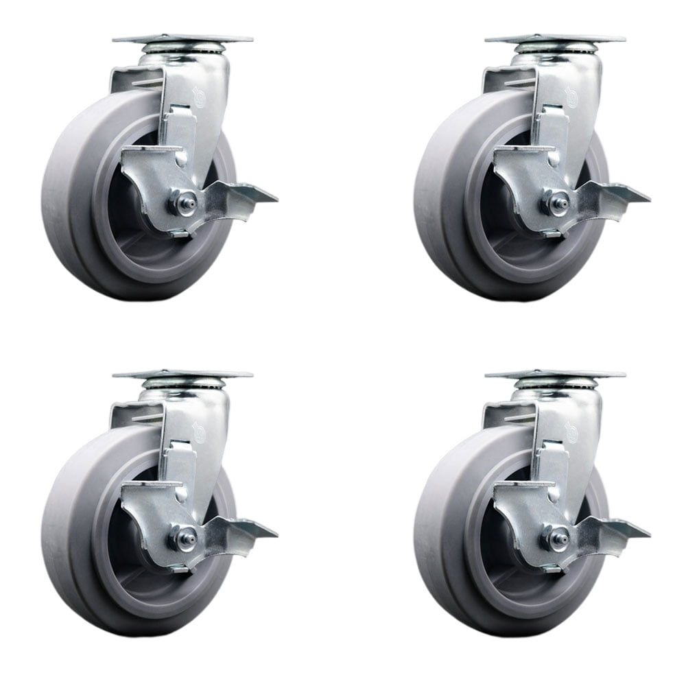 Tool Box Caster Wheel Set – 6 Inch Thermoplastic Rubber Swivel Casters ...