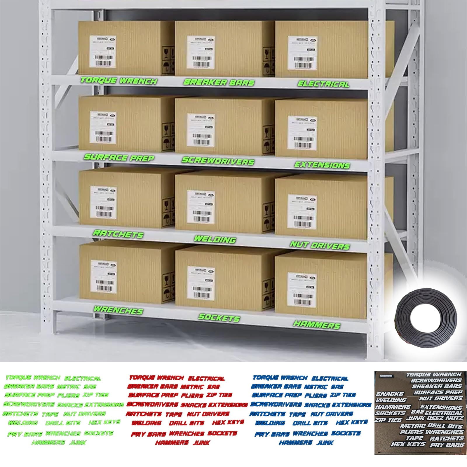 Tool Box Labels under $5! Bzdzmqm Tool Box Organization Magnetic Labels ...