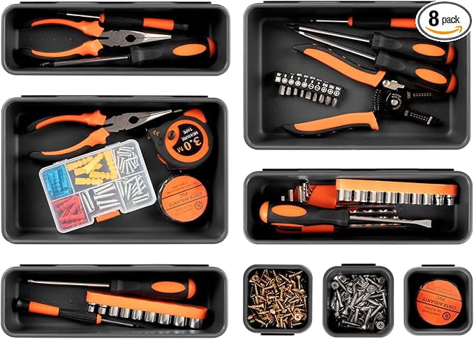 Tool Chest 5 Size Tool Box Organizer Tray Divider Set Large Desk Drawer ...