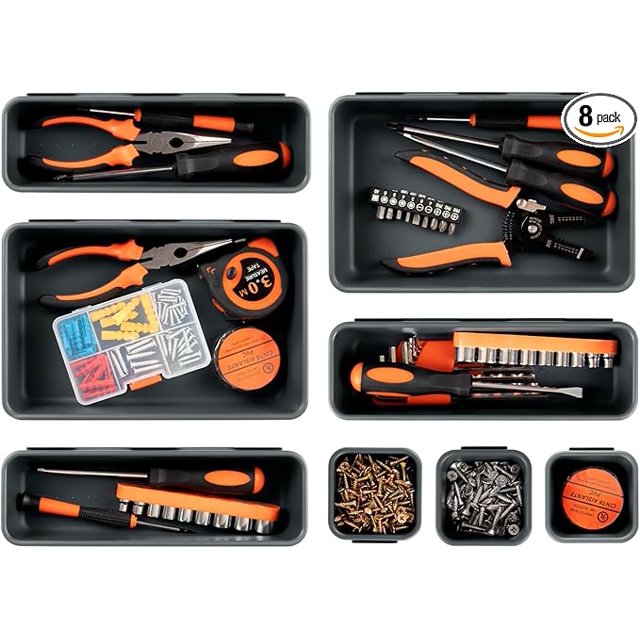 Tool Box Organizer Tray Divider, Toolbox Desk Drawer Organizer with 3 ...