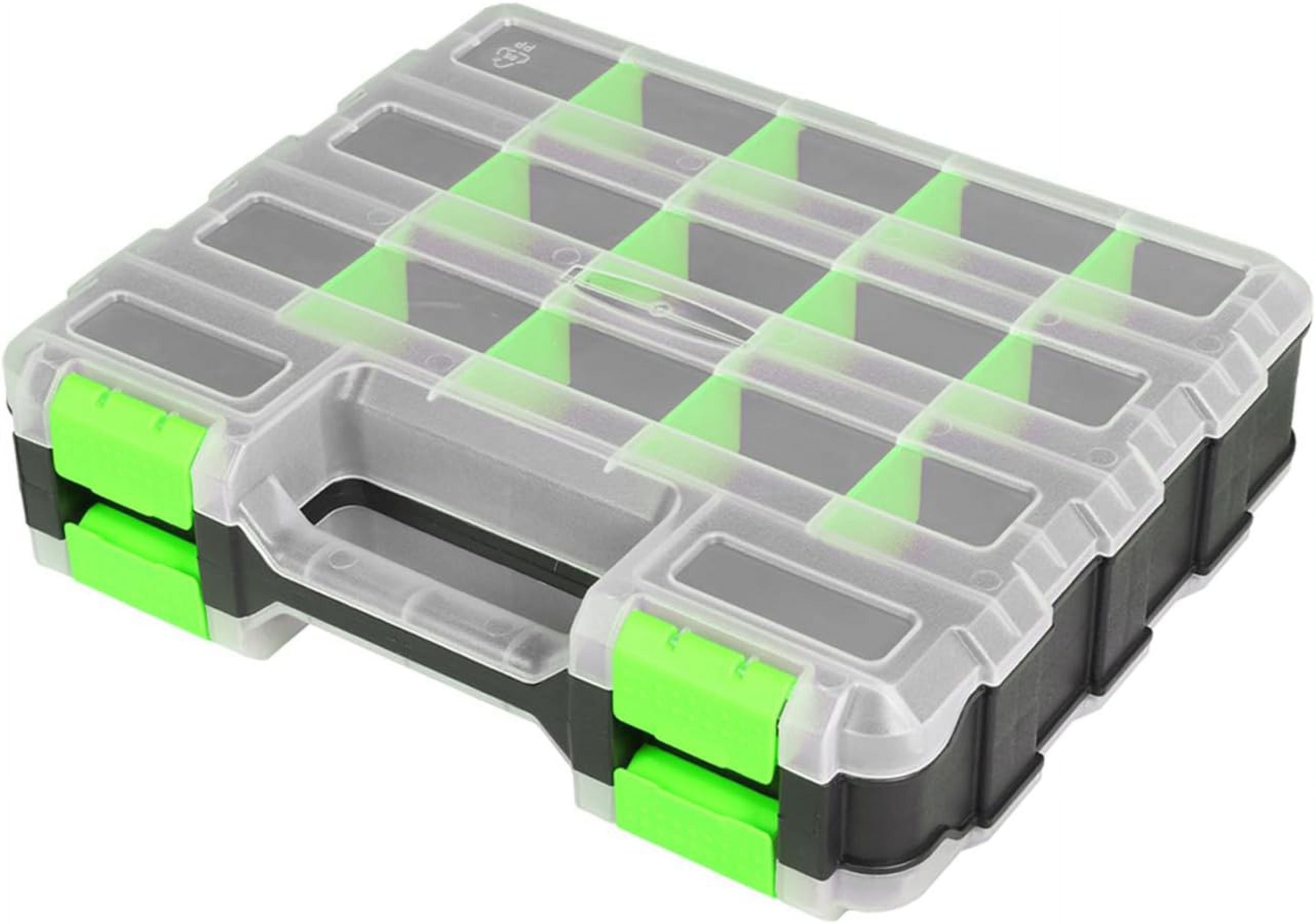 Tool Box with Transparent Lid, Double Side 34-Compartments Organizer ...