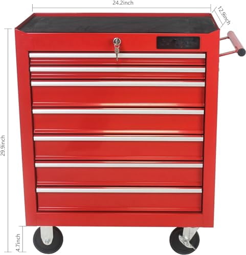 Tool Cabinet on Wheels with Locking System,7 Drawer Rolling Tool Chest ...