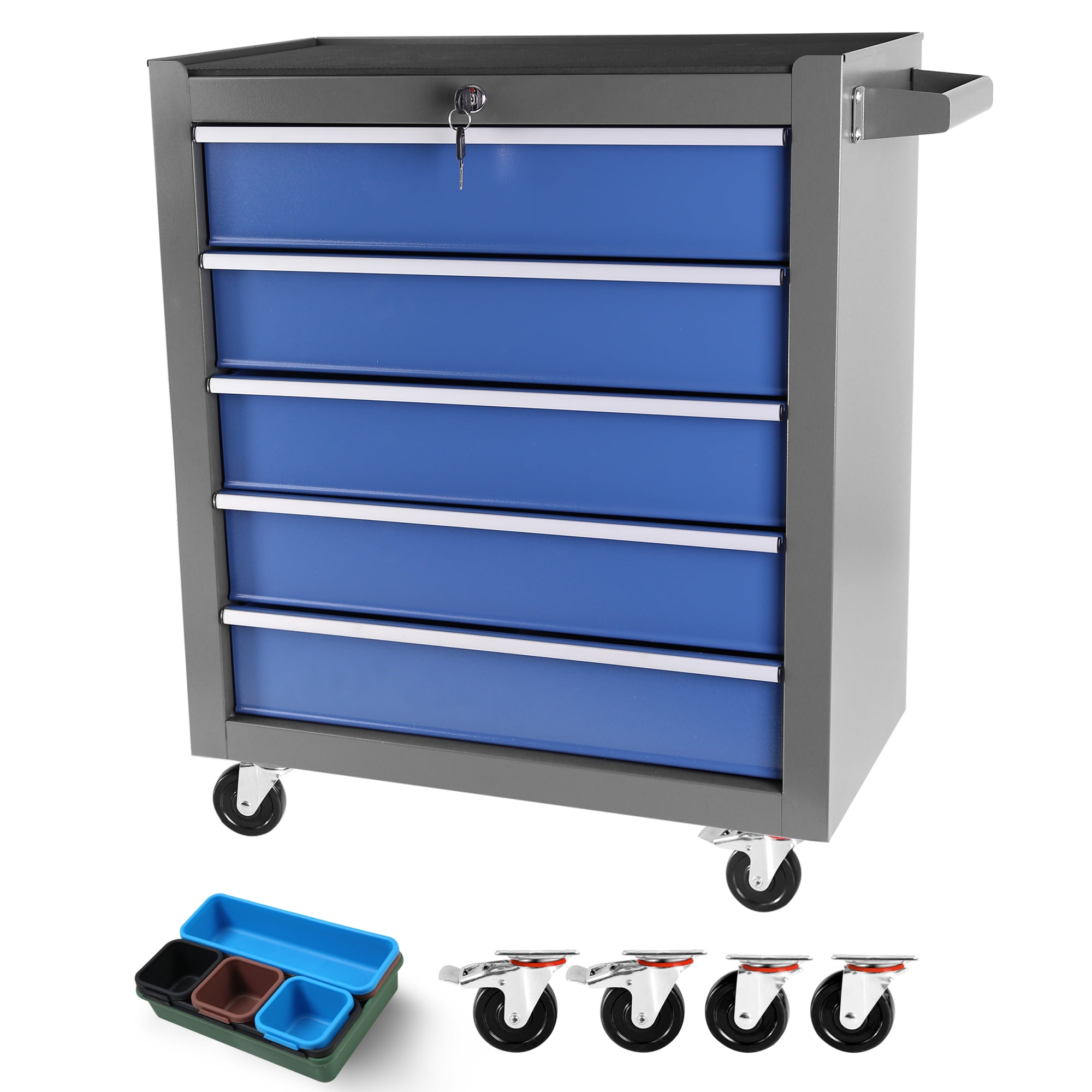 Tool Cabinets 5 Drawers Rolling Tool Chest with Wheels, Portable ...