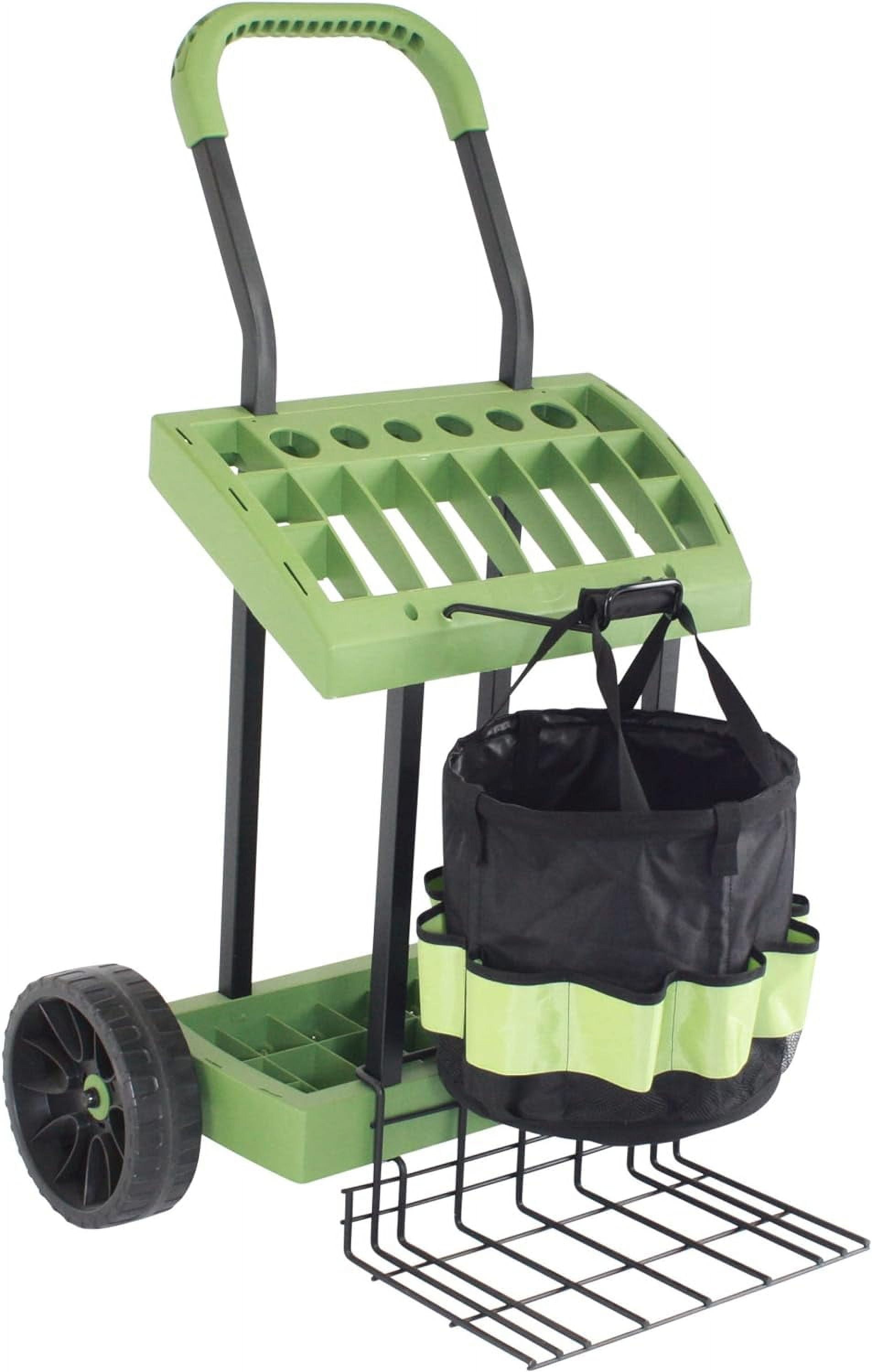 Tool Cart & Bucket with Load Lift Plate | Gardeners Tool Box On Wheels ...