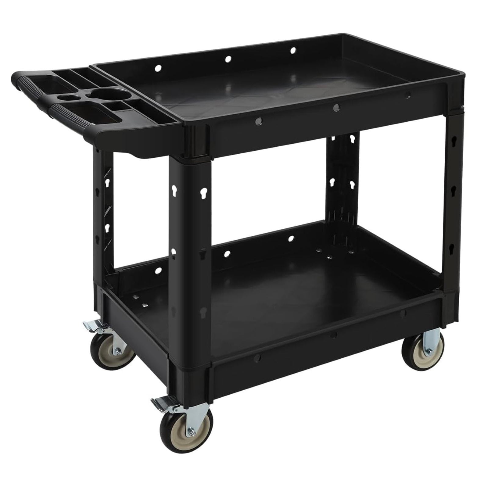 Tool Cart on Wheels, Rolling Utility Cart, 2 Tier 550LBS Heavy Duty ...