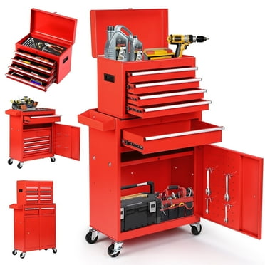 5-Drawer Rolling Tool Chest with Detachable Tool Box, Lockable Wheels ...