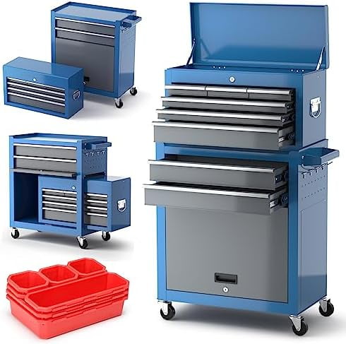 Tool Chest 8-Drawer | 42'' Large Rolling Tool Chest with Wheels ...