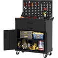Tool Chest Cabinet Mobile Garage Workbench - 35" High with 2 Drawers ...
