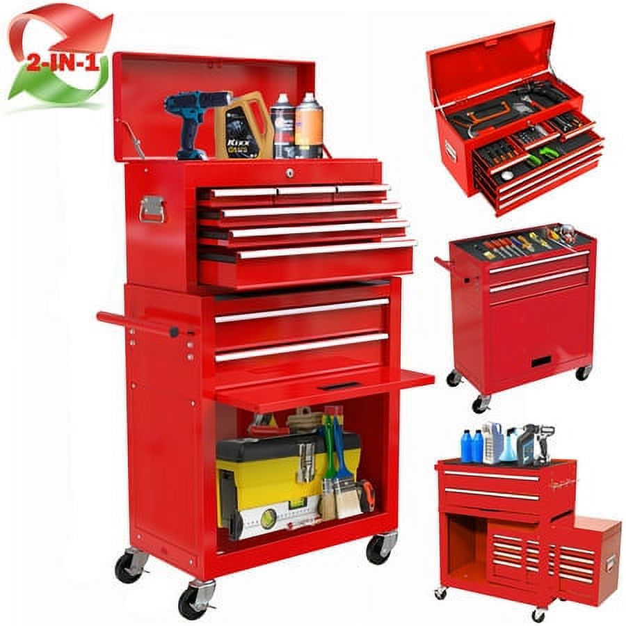 Tool Chest with Drawers, 2-IN-1 Rolling Tool Chest & Cabinet Large ...