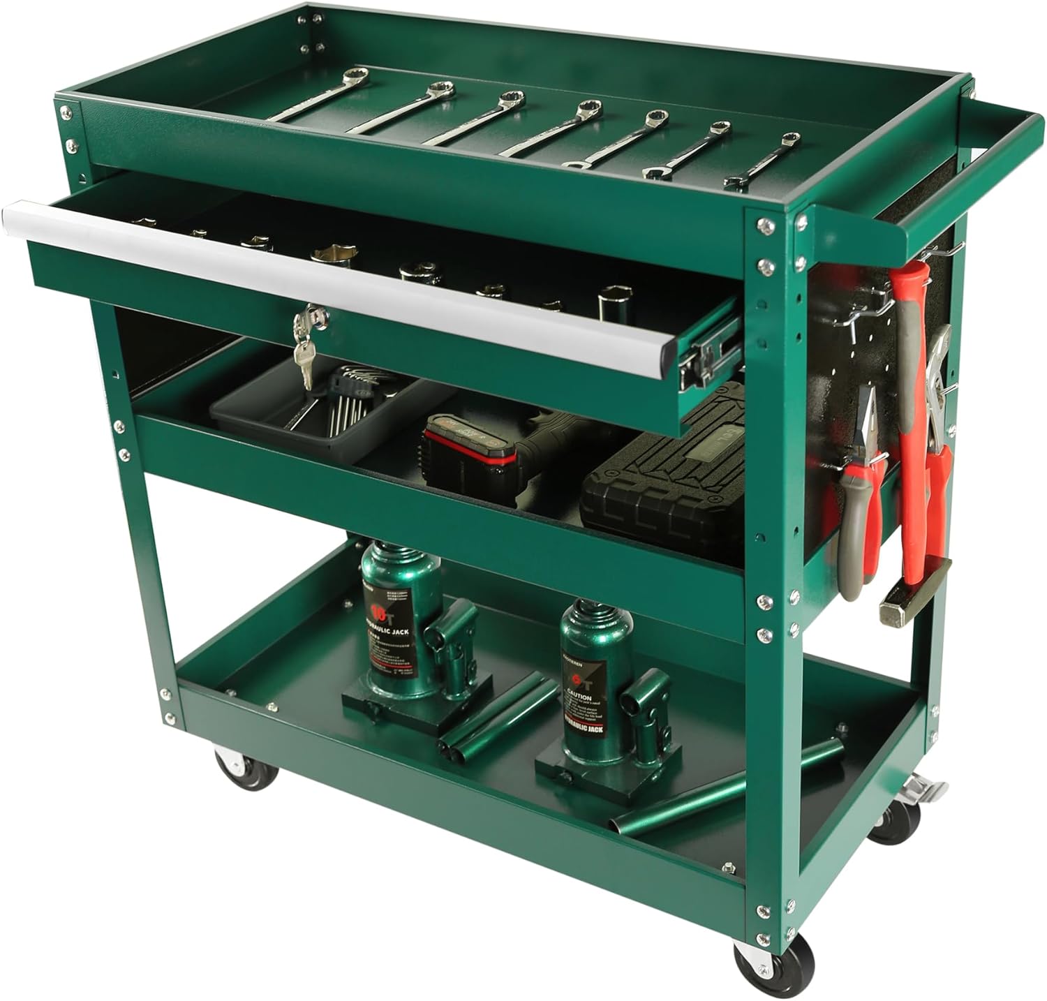 Tool Chest with Wheels, Rolling Tool Box with Drawer & Hooks, Heavy ...