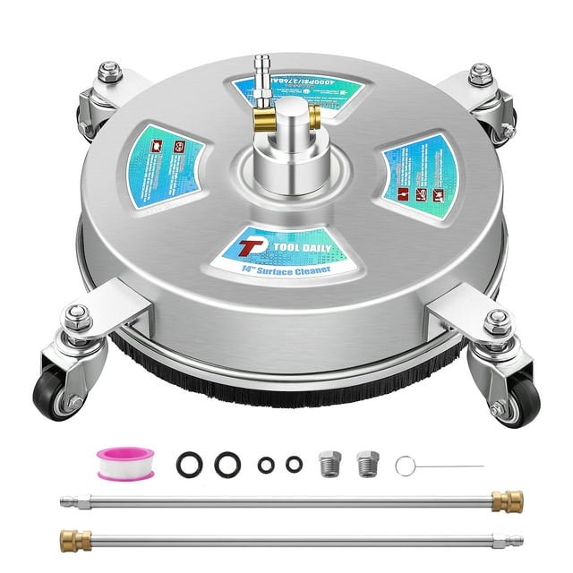 Tool Daily 14” Pressure Washer Surface Cleaner, Stainless Steel ...