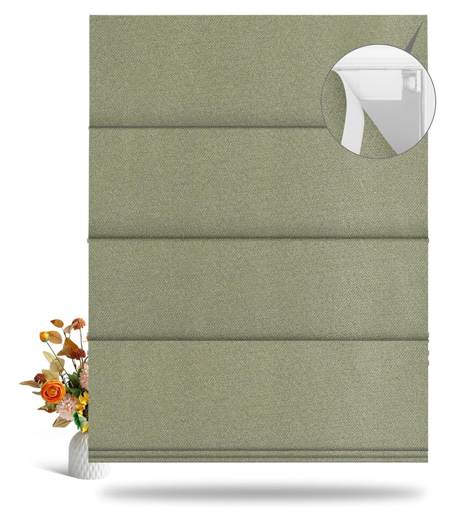 No Tool No Drill Blackout Shades for Windows,Cordless Blinds,Room ...