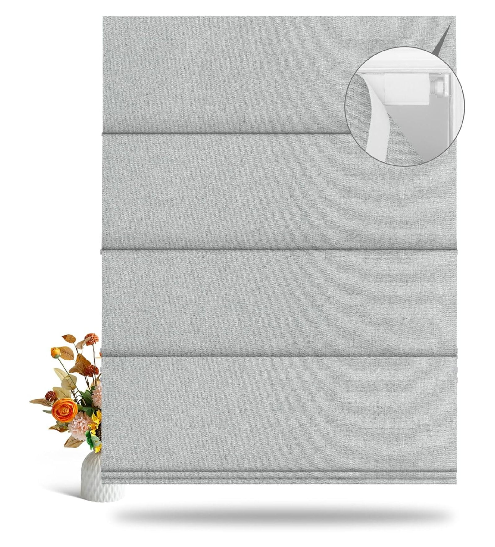 No Tool No Drill Blackout Shades for Windows,Cordless Blinds,Room ...