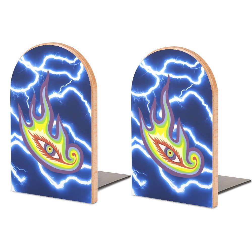 Tool Eye Logo Bookends Wood Book Divider Decor Shelves Non-Skid Book ...