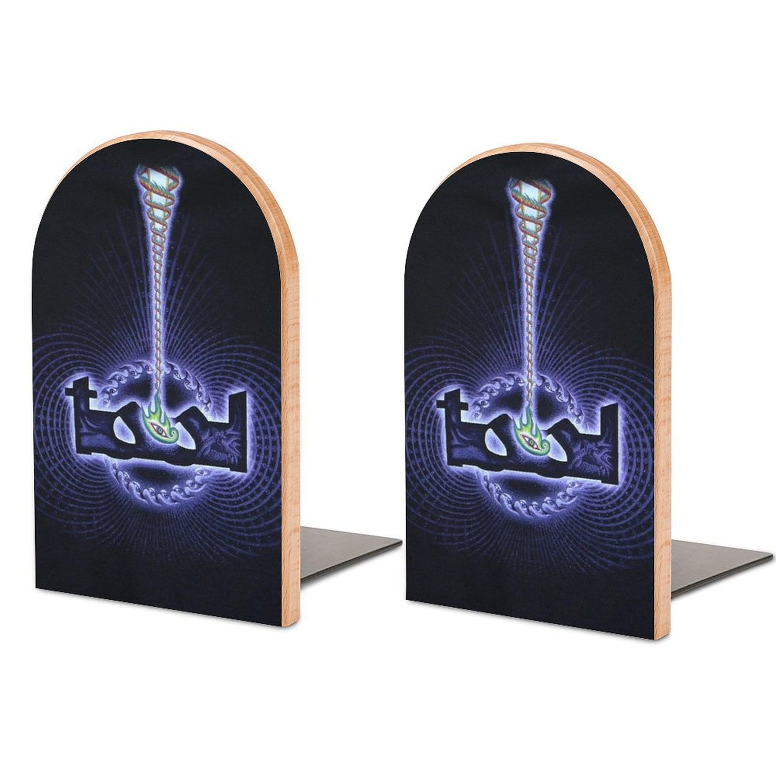 Tool Fear Inoculum Bookends Wood Book Divider Decor Shelves Non-Skid ...