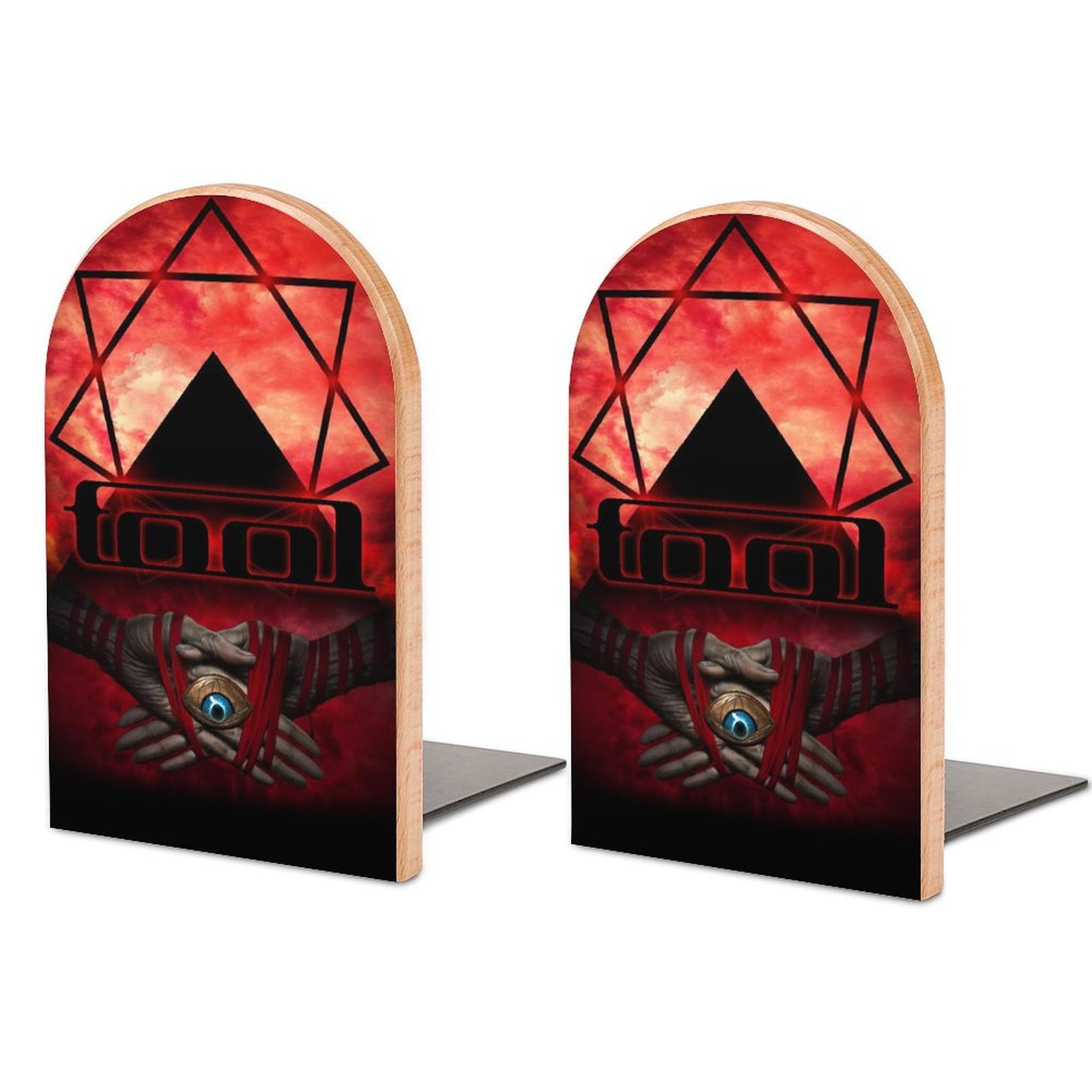 Tool Fear Inoculum Descending Bookends Wood Book Divider Decor Shelves ...