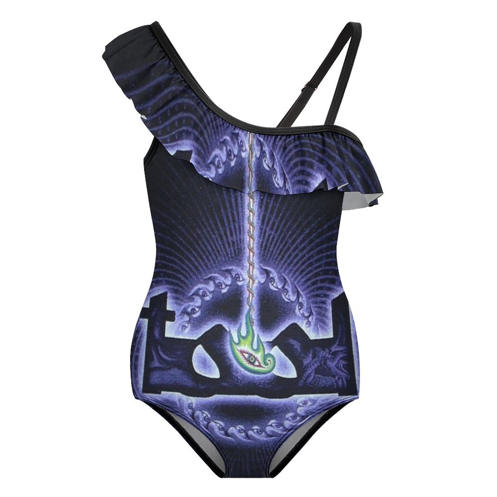 Tool Fear Inoculum One-Piece Swimsuit for Girls Adjustable One Shoulder ...