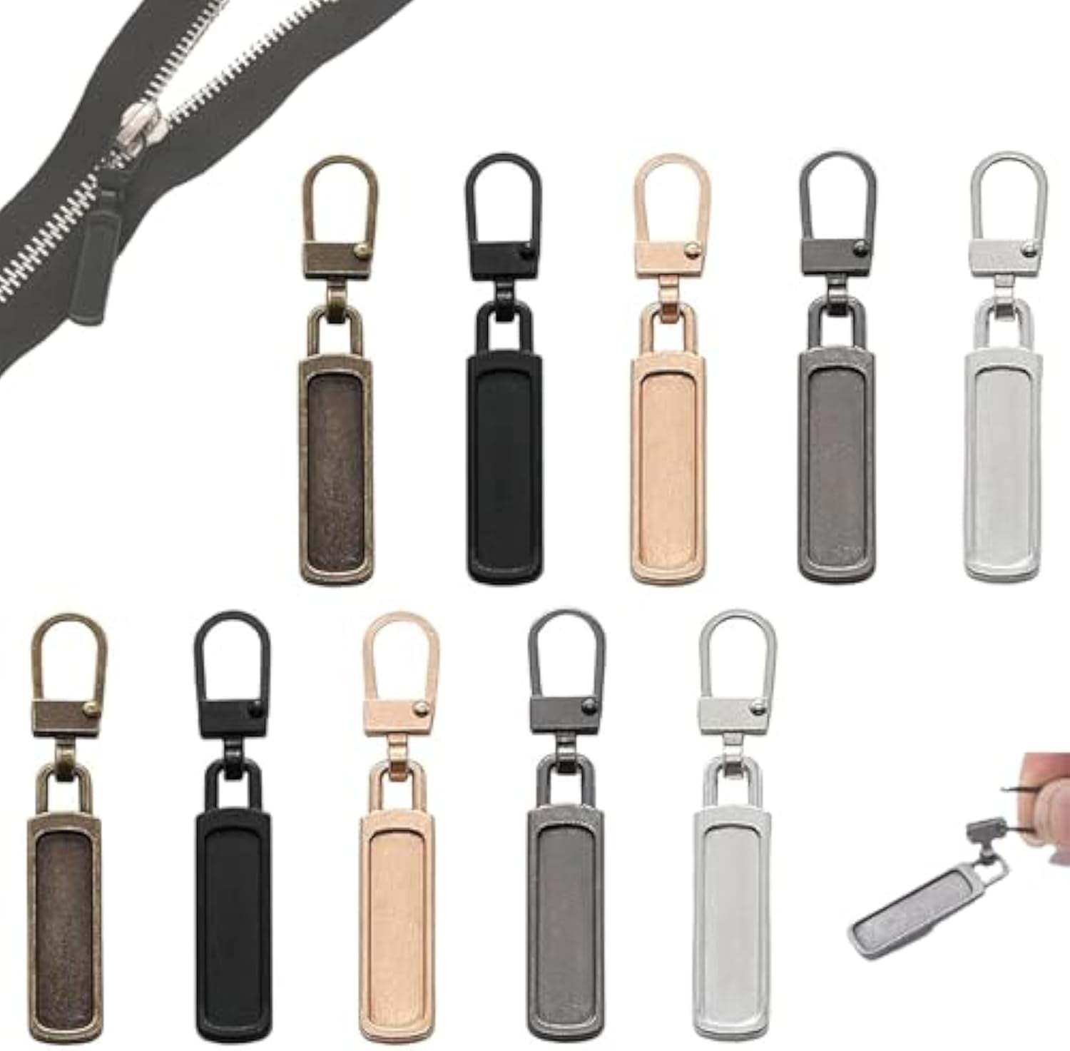 Tool-Free Detachable Stylish Zipper Pull, Zipper Handle Mend Fixer Tab ...