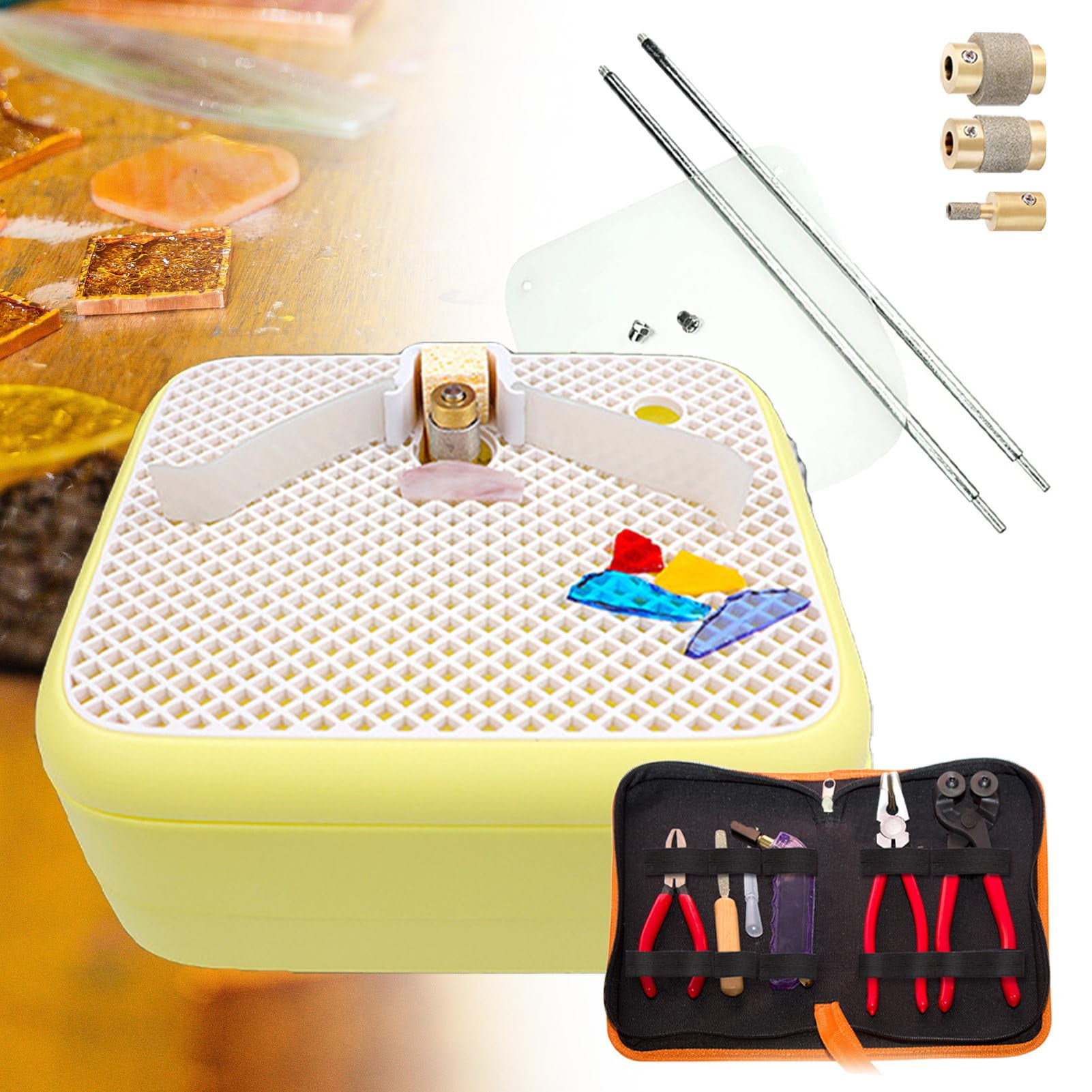 Tool Kit Mini Stained Glass Tool Set,DIY Mosaic and Stained Glass Kit ...