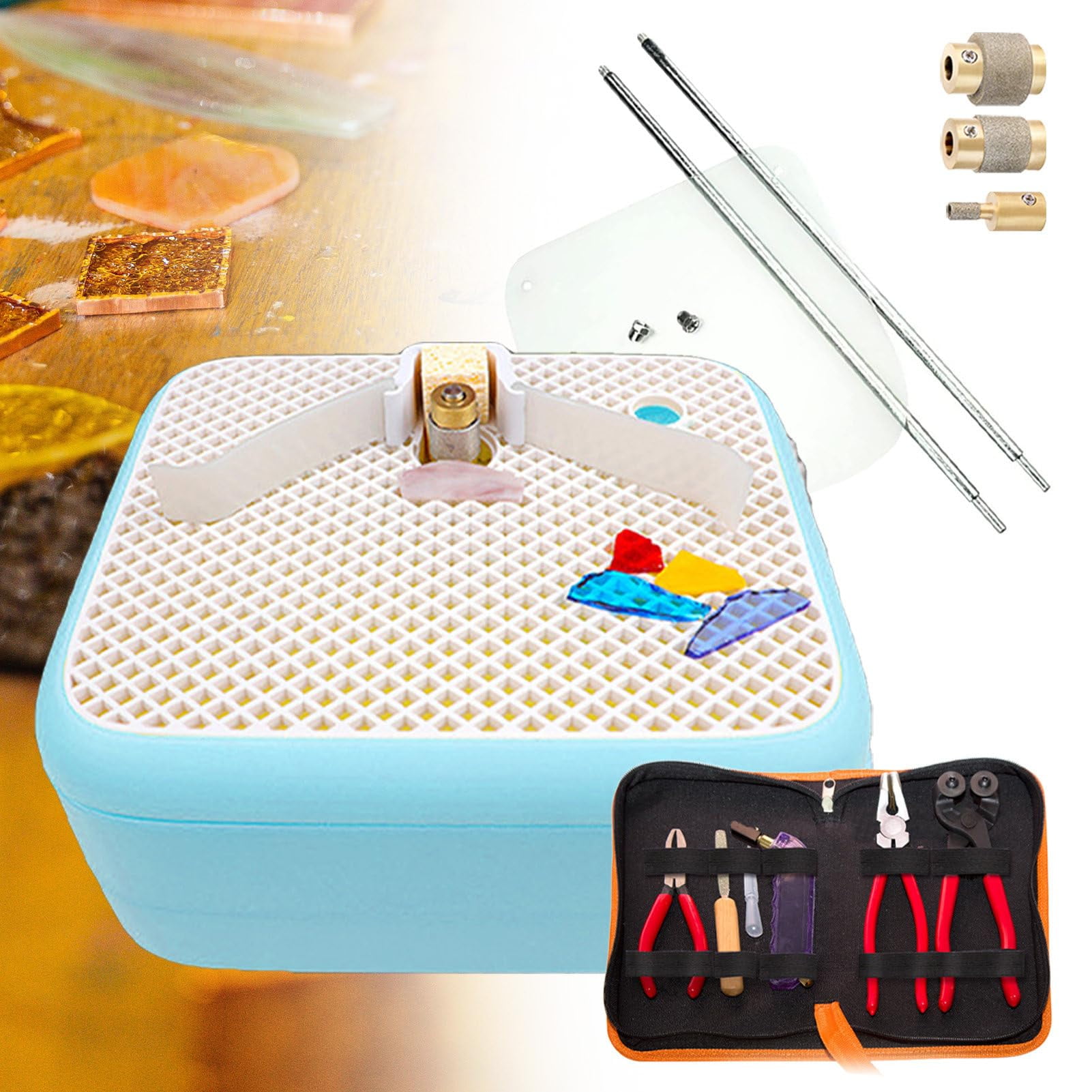 Tool Kit Mini Stained Glass Tool Set,DIY Mosaic and Stained Glass Kit ...