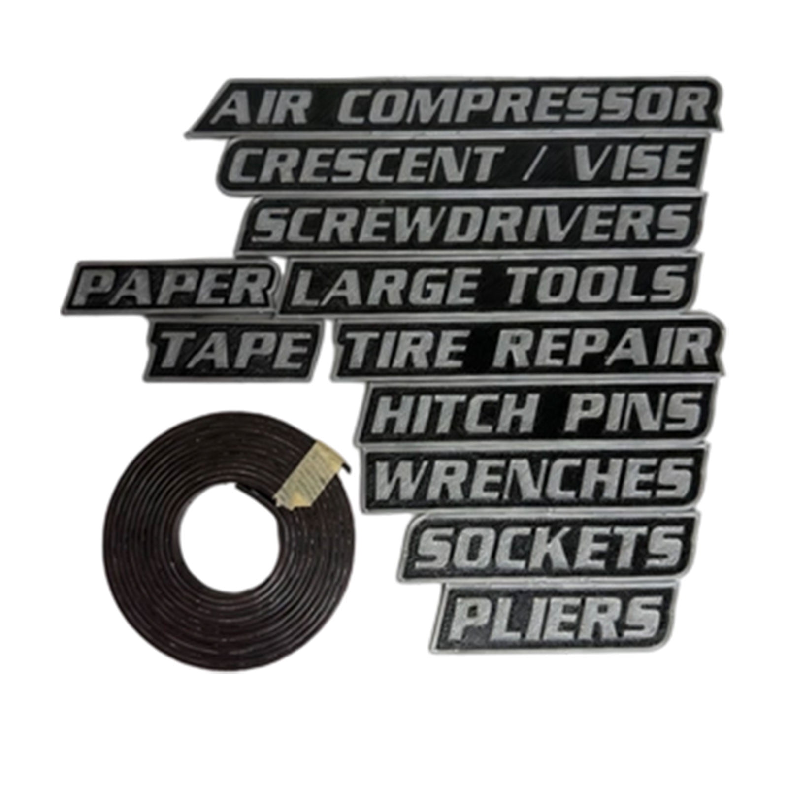 Tool Labels Pack for Organization General Use - 11 Piece 3D Printed ...