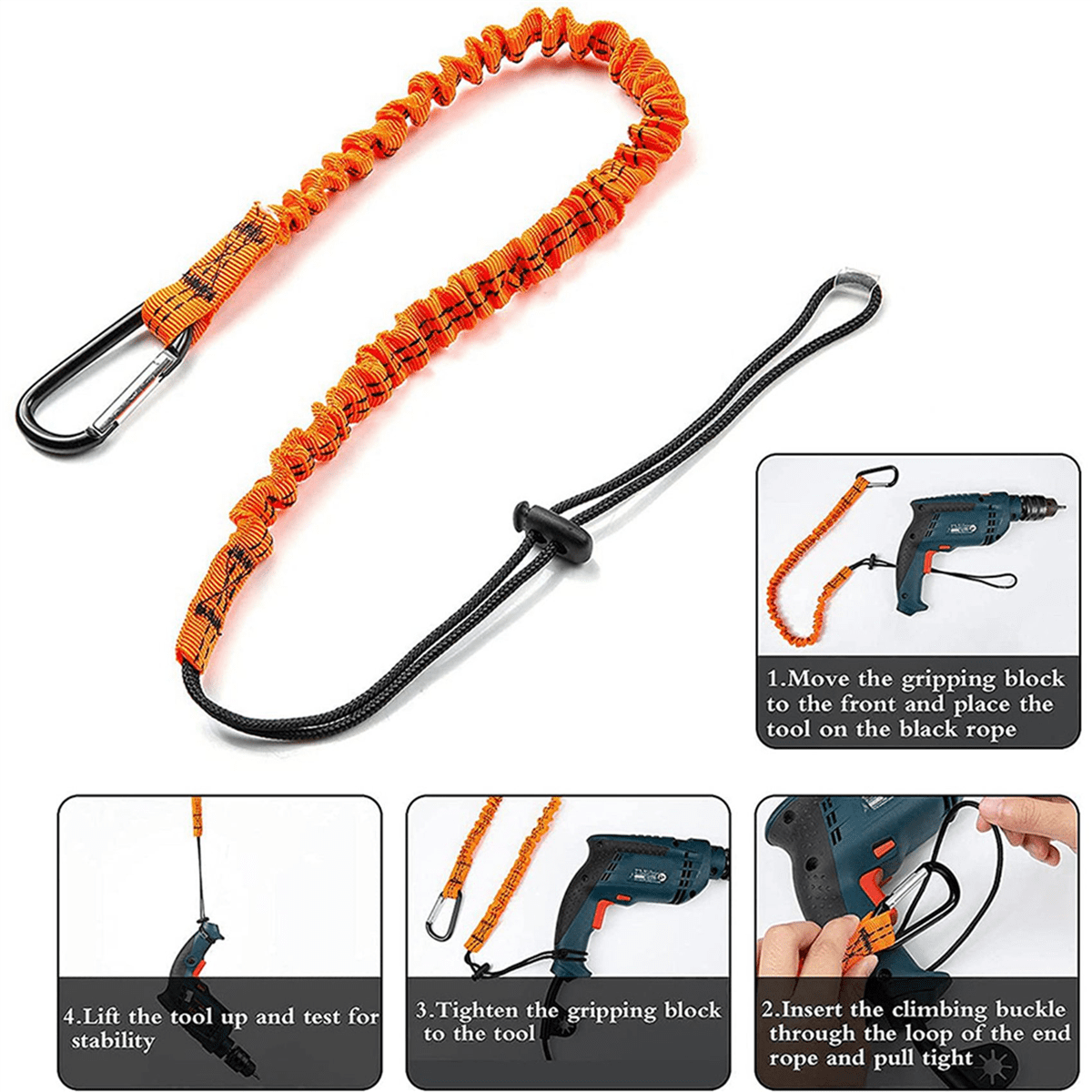 Tool Lanyard,9 Pcs Lanyard with Carabiner,Shock Absorbing Lanyard ...