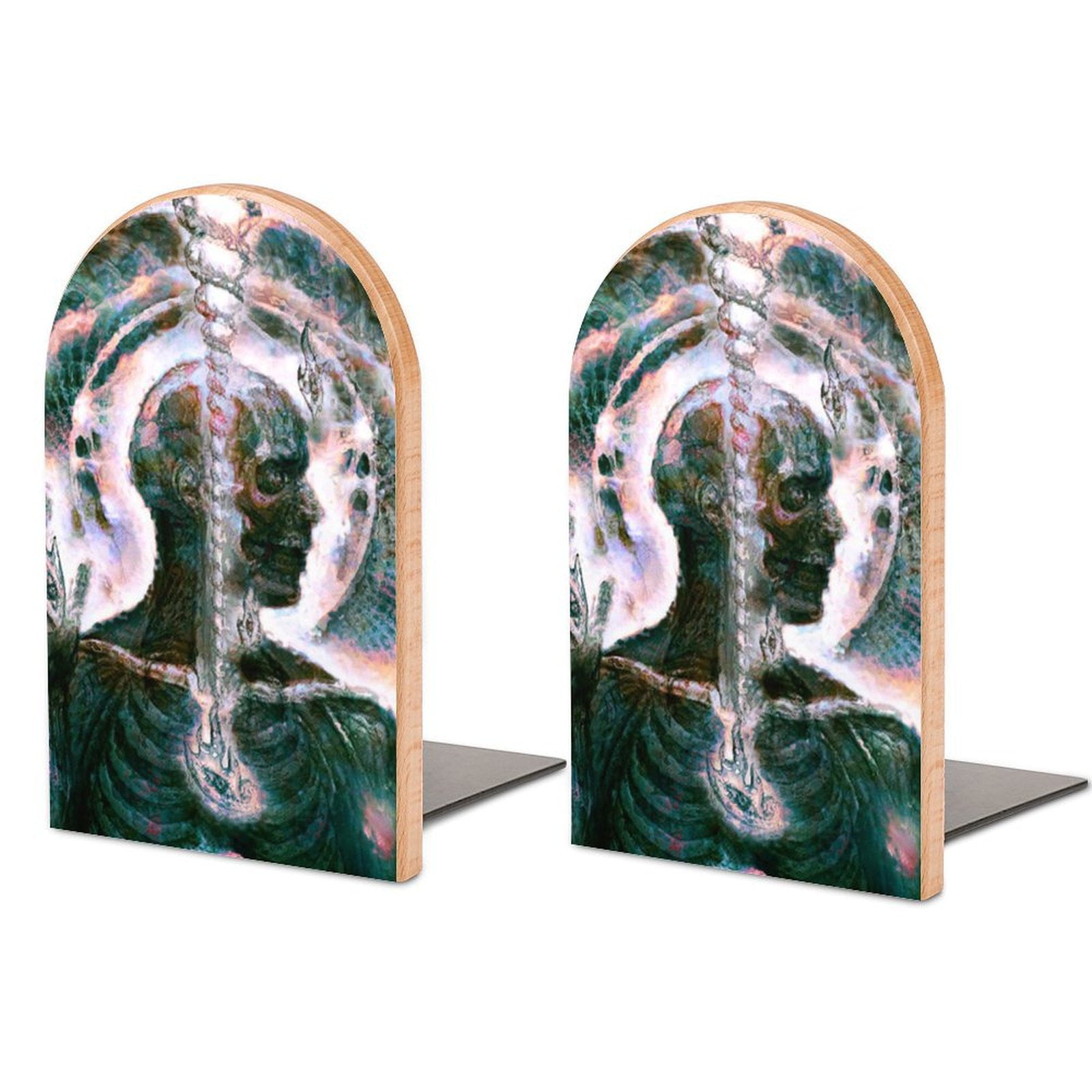 Tool Lateralus Bookends Wood Book Divider Decor Shelves Non-Skid Book ...