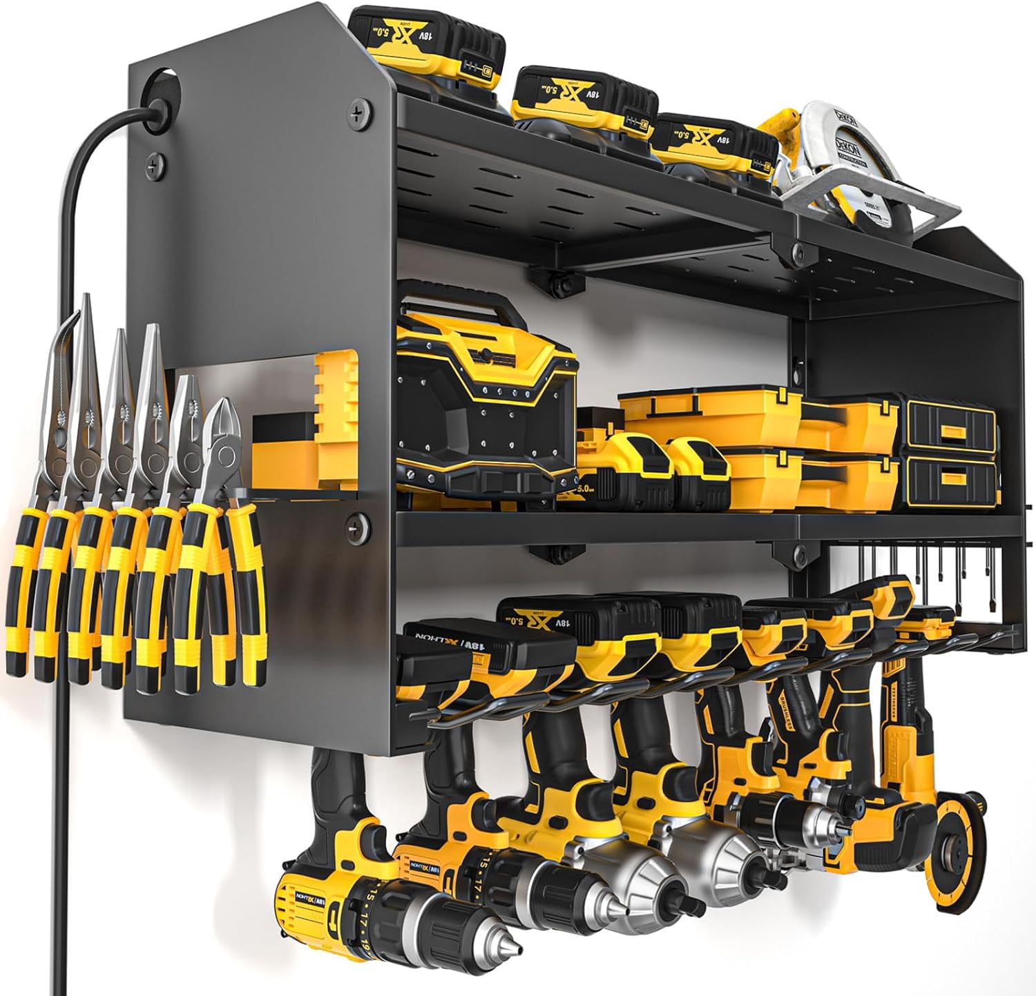 Tool Organizer with Charging Station Wall Mount, Cordless Drill and ...
