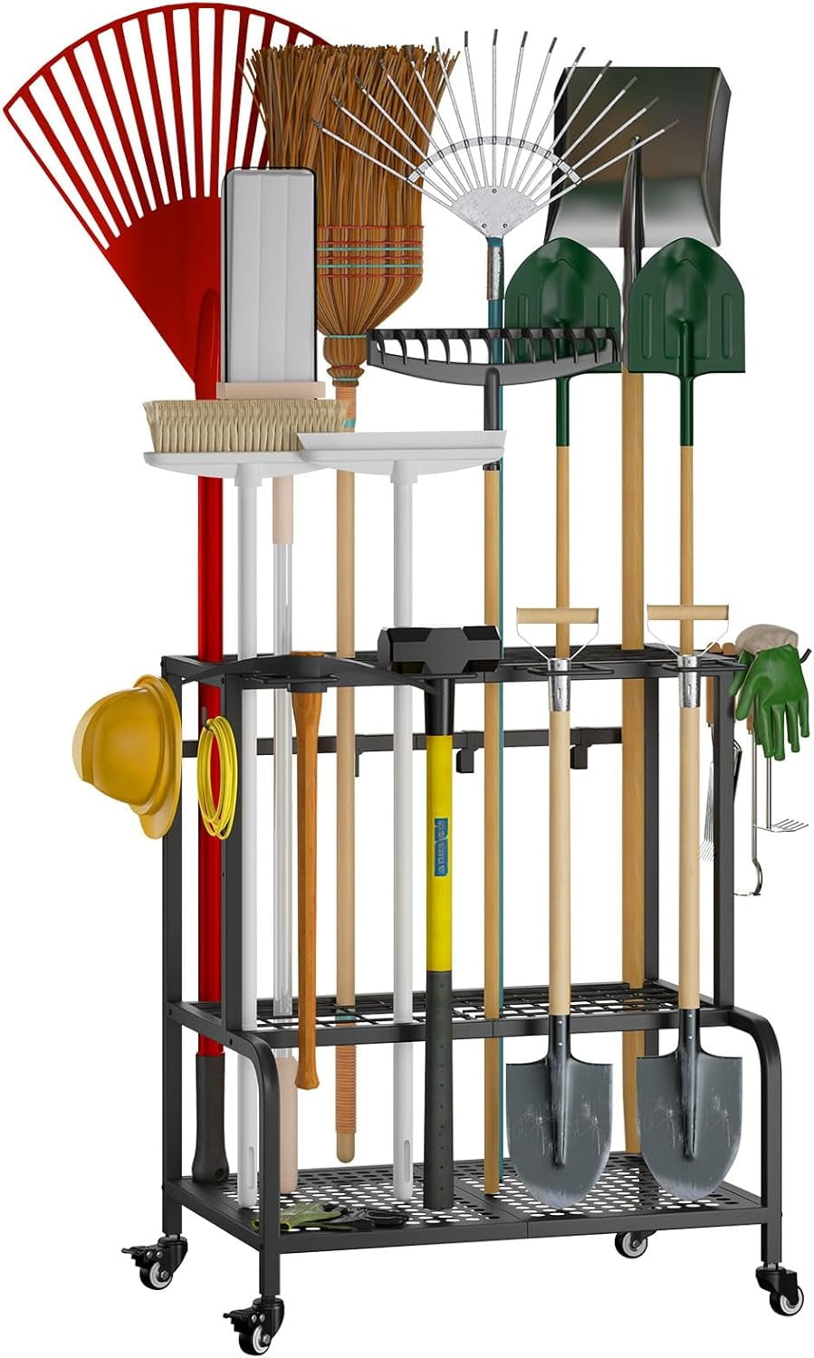 Tool Organizer with Wheels, Power Tool Organizer and Storage with Hooks ...