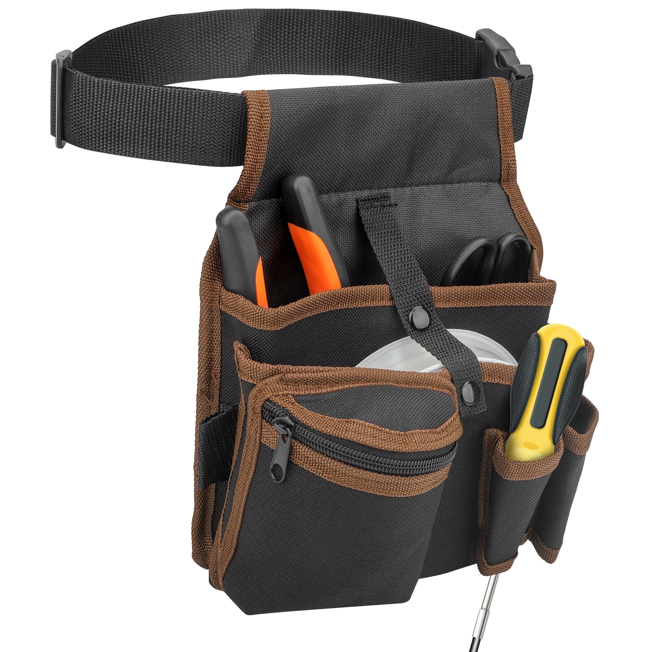"TSV Electrician Tool Belt Pouch, 600D Oxford, Black, 5 Pockets ...
